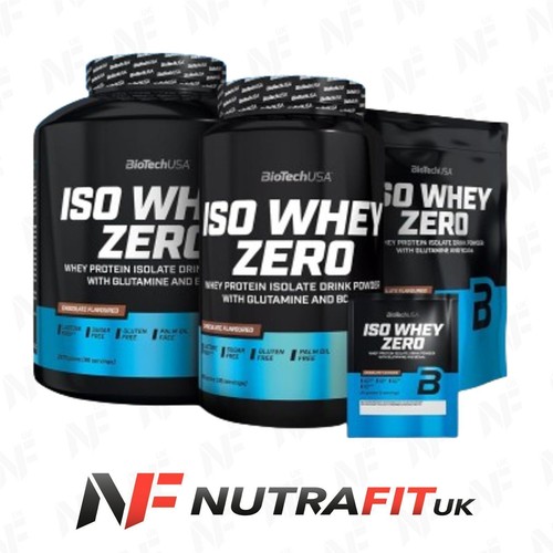 BIOTECH USA ISO WHEY ZERO protein isolate BCAA EAA glutamine lactose ...