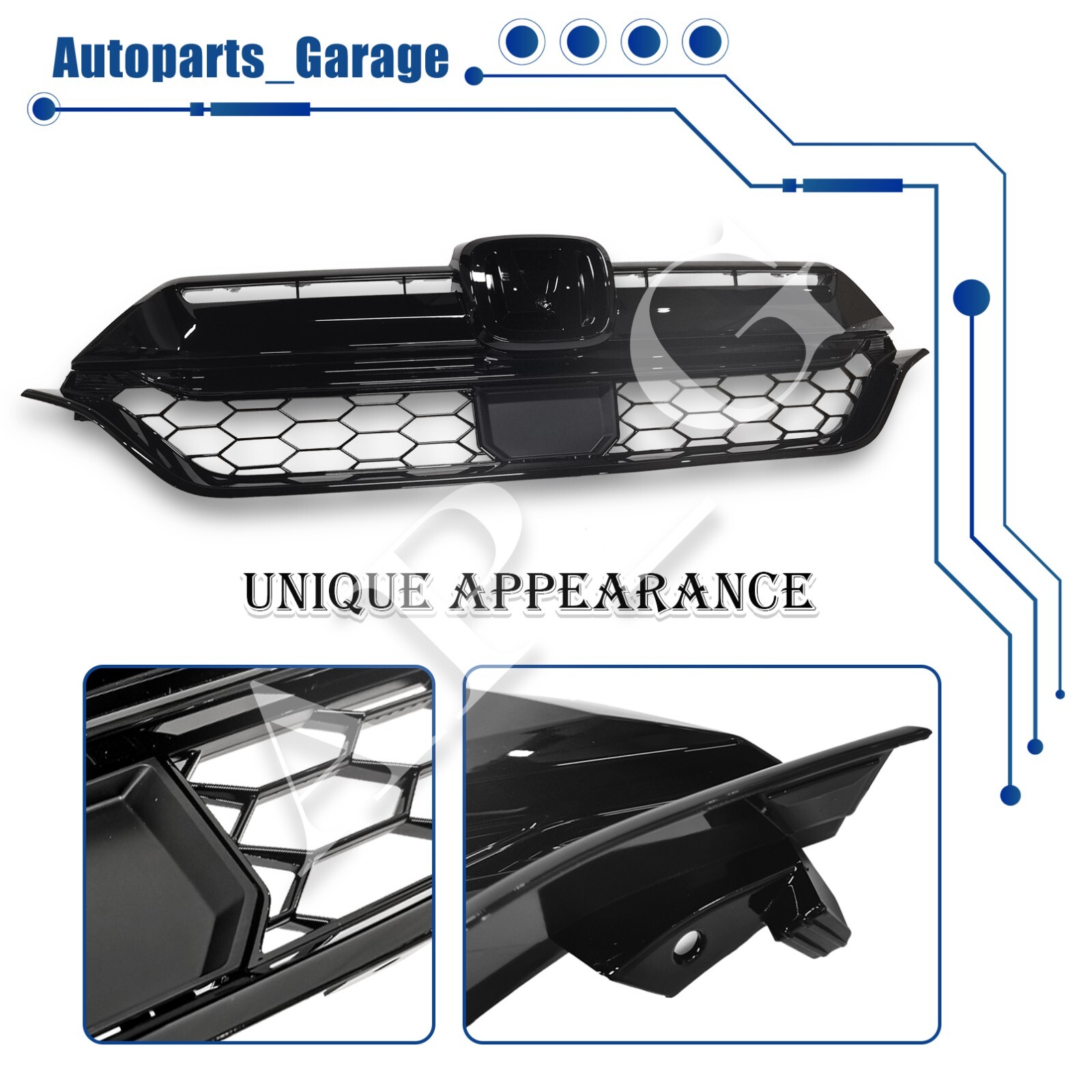 For 2020 - 2022 Honda CR-V CRV Honeycomb Front Upper Grille Assembly ...