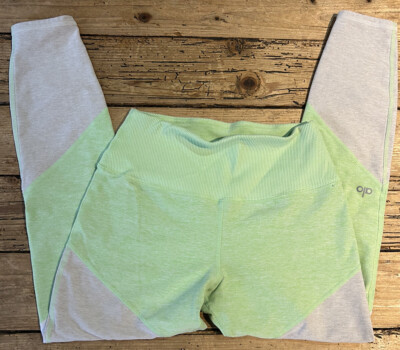 Alo Womens Size S Lime Green Color Block Sheila High Waist Leggings ...