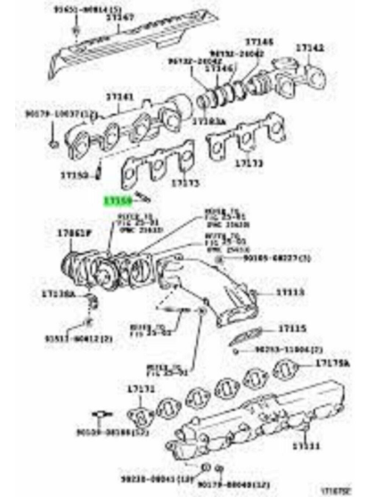 Toyota Genuine OEM BOLT, STUD(FOR MANIFOLD TO CYLINDER HEAD) ☆ 90116 ...