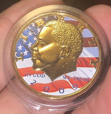 2009 Barack Obama Commemorative Liberty Coin 24K Gold Plated IN Coin ...