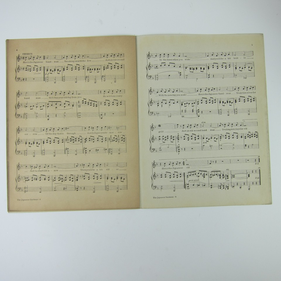 Sheet Music The Japanese Sandman Raymond Egan & Richard Whiting Vintage ...