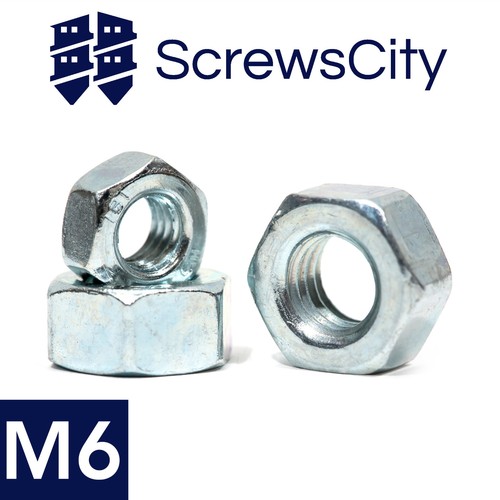 M6 HEX FULL NUTS DIN 934 ZINC PLATED STEEL HEXAGON NUTS | eBay