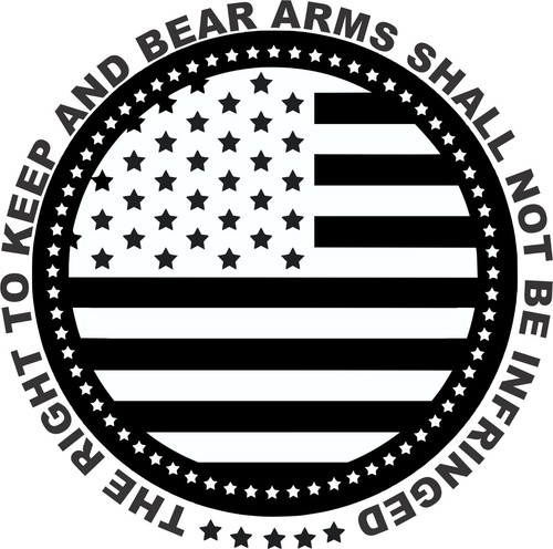 2nd AMENDMENT USA ROUND FLAG CAR WINDOW DECAL...PICK YOUR SIZE AND ...