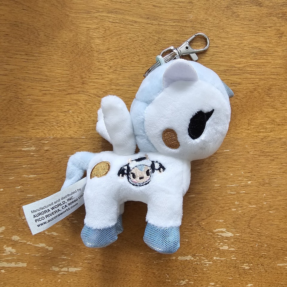 Tokidoki Unicorno Plush Clip On Keychain White Blue Mooka with Moofia ...
