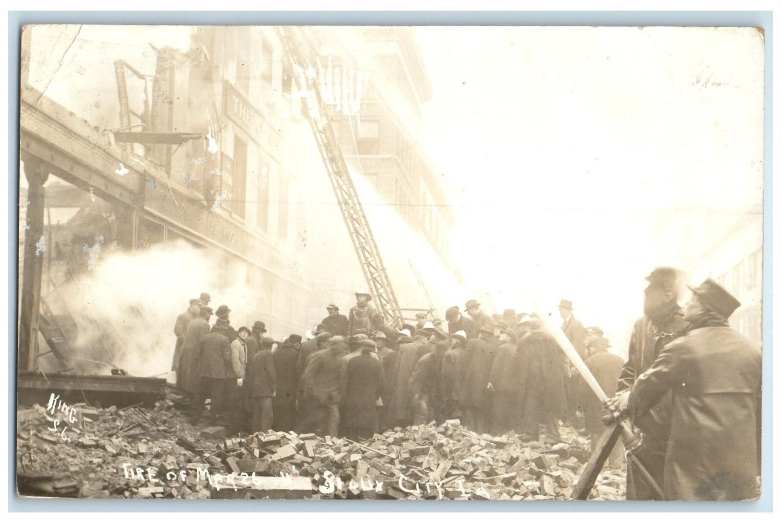 1914 Fire Firefighters Sioux City Iowa IA RPPC Photo Posted Antique ...