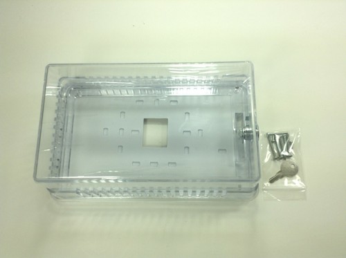 Clear Plastic Thermostat Cover Box w/ Key Lock Tamper Proof Large Tstat ...
