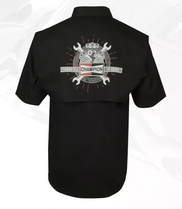 Champion Auto Parts Short Sleeve Work Shirt Size XL | eBay
