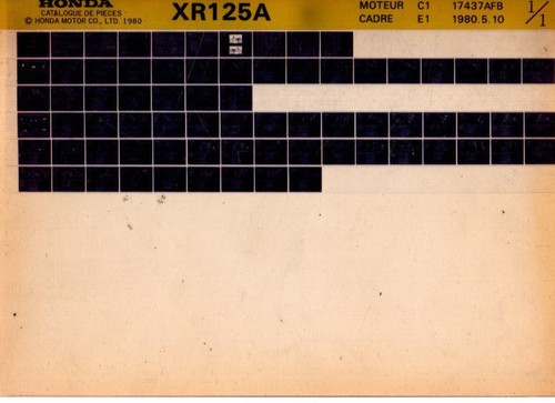 Microfiche HONDA XR125A XR 125 A MOTO | eBay