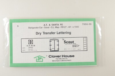 Clover House S ATSF "The Scout" 40' Reefer Dry Transfer Decal - 7056-35 ...