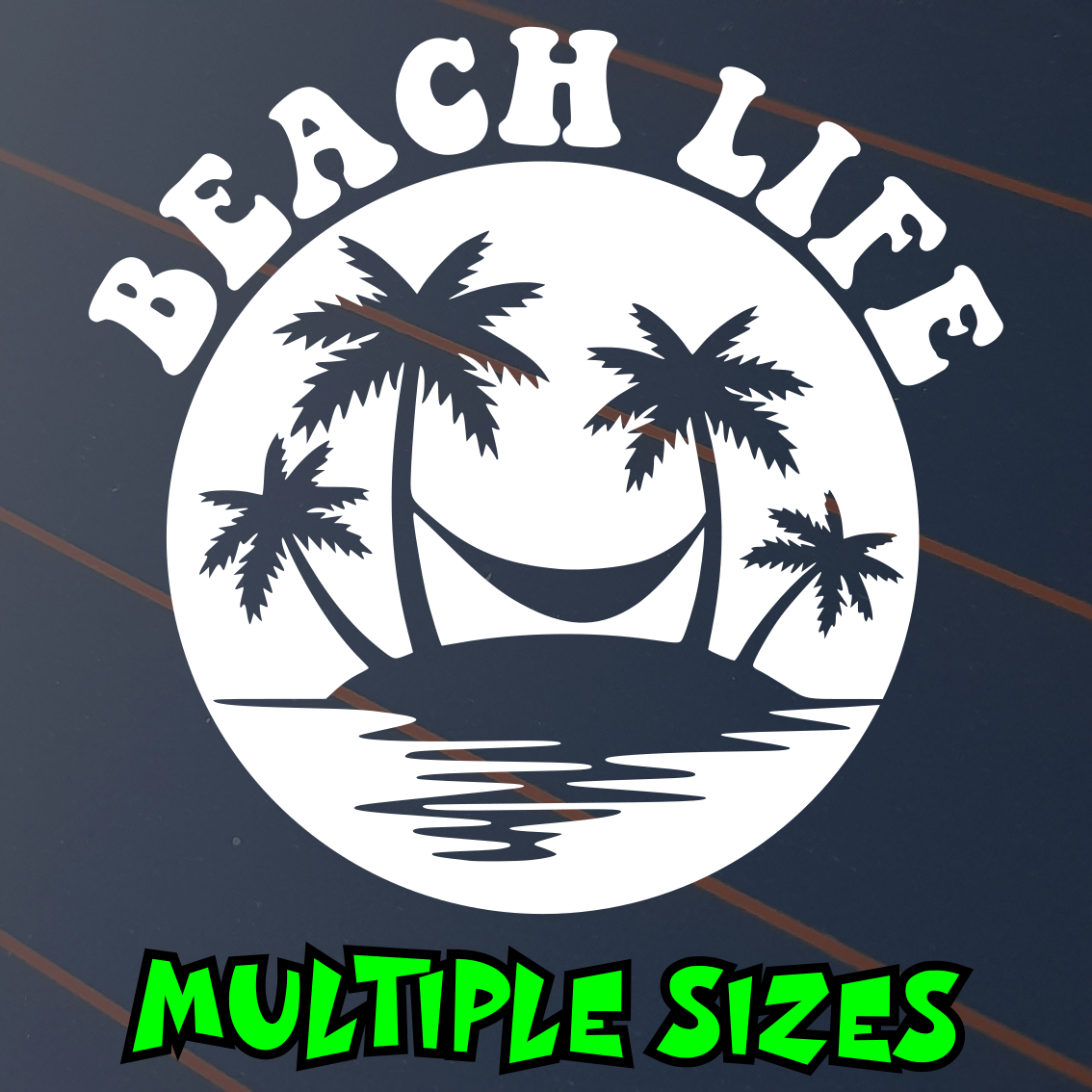 Beach Life Sticker Car Decal Window Palm Trees Caravan Surf Van Summer ...