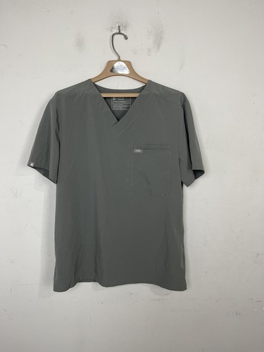 FIGS Mens Scrub Top Shirt Large Gray Leon FREEx Three Pocket ...