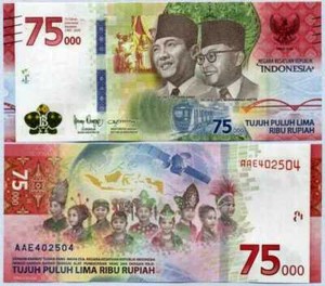 Indonesia 75000 Rupiah (2020) - 75th Anniversary of Independence, p ...