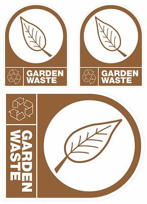 Self Adhesive Bin It Weatherproof Recycling 'Garden Waste' Sticker In ...