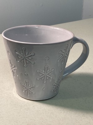 GLOBAL DESIGN COLLECTIONS large "snowflake" mug; no chips; ht 4 1/8 ...