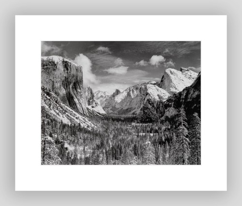 VTG Ansel Adams Photo Print Yosemite Valley Winter ArtLandscape 1940 ...