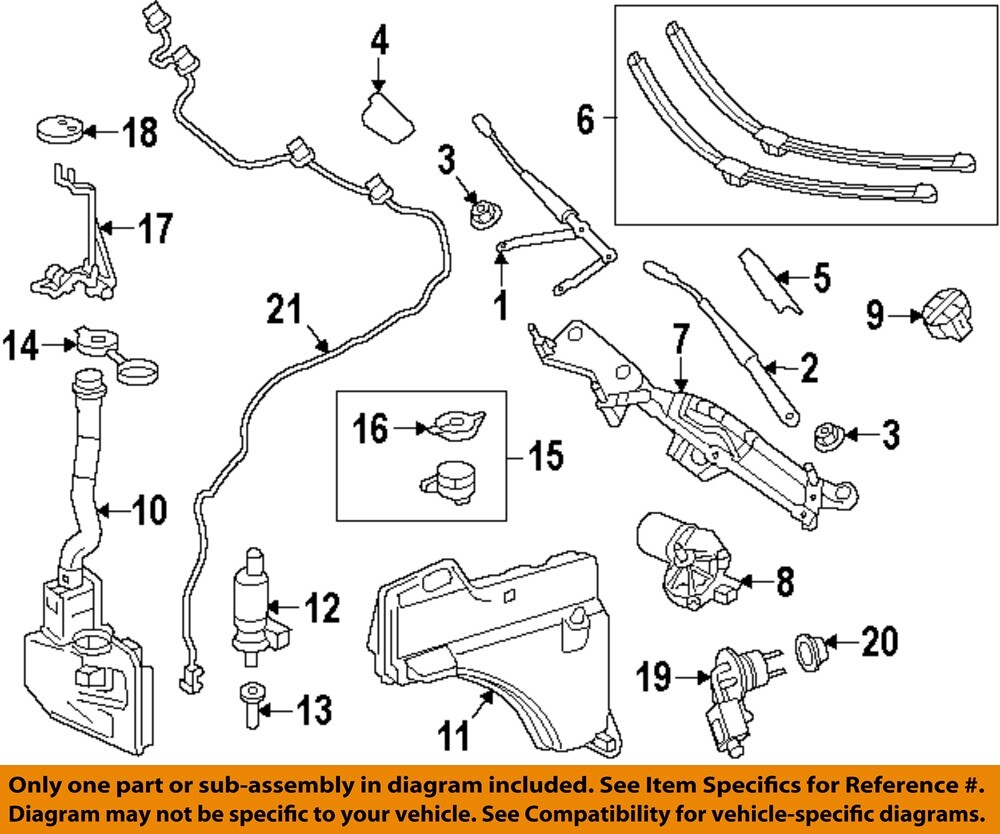 MERCEDES OEM 13-19 GL350 Wiper Washer Components-Wiper Blade 1668207800 ...
