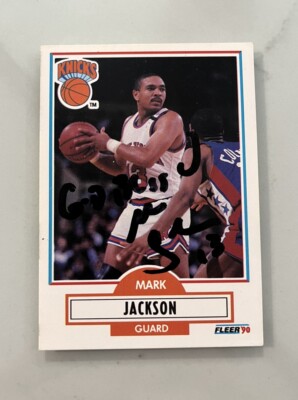 Mark Jackson Hand Signed Autographed FLEER 1990 New York Nicks NBA Card ...
