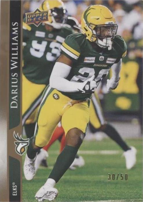 2021 Upper Deck CFL - Darius Williams #105 Gold /50 (RC) for sale ...