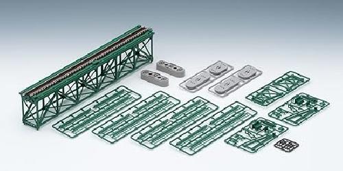 Tomix N scale 3267 Single Track Truss Bridge S280 (F) Dark Green Brick ...