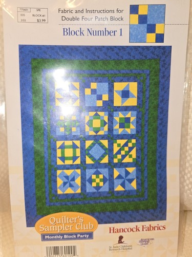 Hancock Fabrics #1 Block of the Month Quilters Sampler Club Partial Set ...