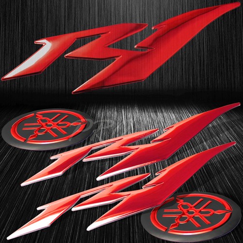 6" R1 3D Logo Emblem + 2" Fairing/Fender Badge Sticker for YZF-R1/R1S ...