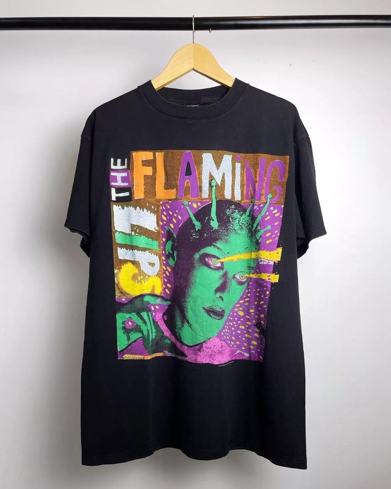 The Flaming Lips Alien Art 90s Graphic Basic Black Unisex Tshirt ...