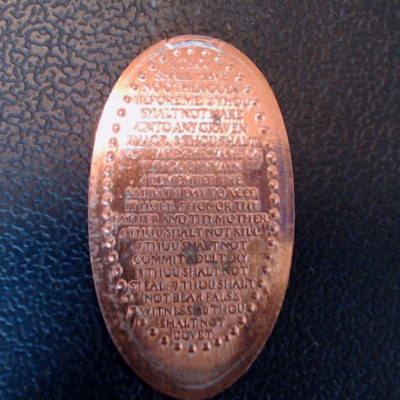Ten Commandments Religious Token - Press Coin Elongated Penny Souvenir ...
