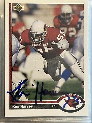 Ken Harvey Arizona Cardinals AUTO Signed 1991 Upper Deck NFL Card #135 ...