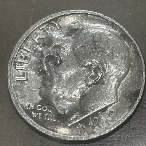 1985 P Dime Error Head On Obverse And ONE On Reverse Roosevelt 10c Very ...