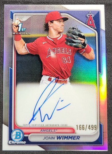 JOHN WIMMER 2024 BOWMAN CHROME 1ST BOWMAN REFRACTOR AUTO RC /499 LA ...