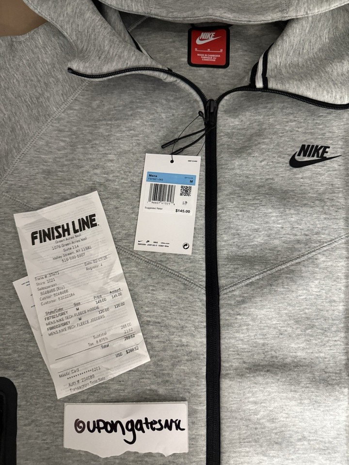 Nike Sportswear Tech Fleece Full-Zip Hoodie Heather Grey FB7921-063 ...