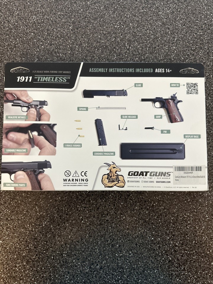 GOAT Guns 1911 Miniature Toy Die-Cast Moving Parts Scale Non-Firing ...