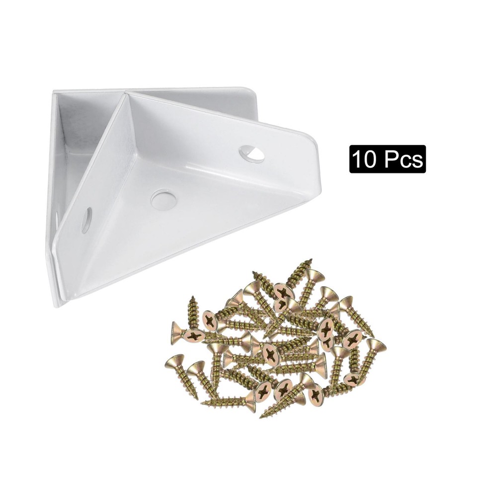 10Pcs Angle Corner Brackets 38mm x 38mm Joining Support for Desk Bed ...