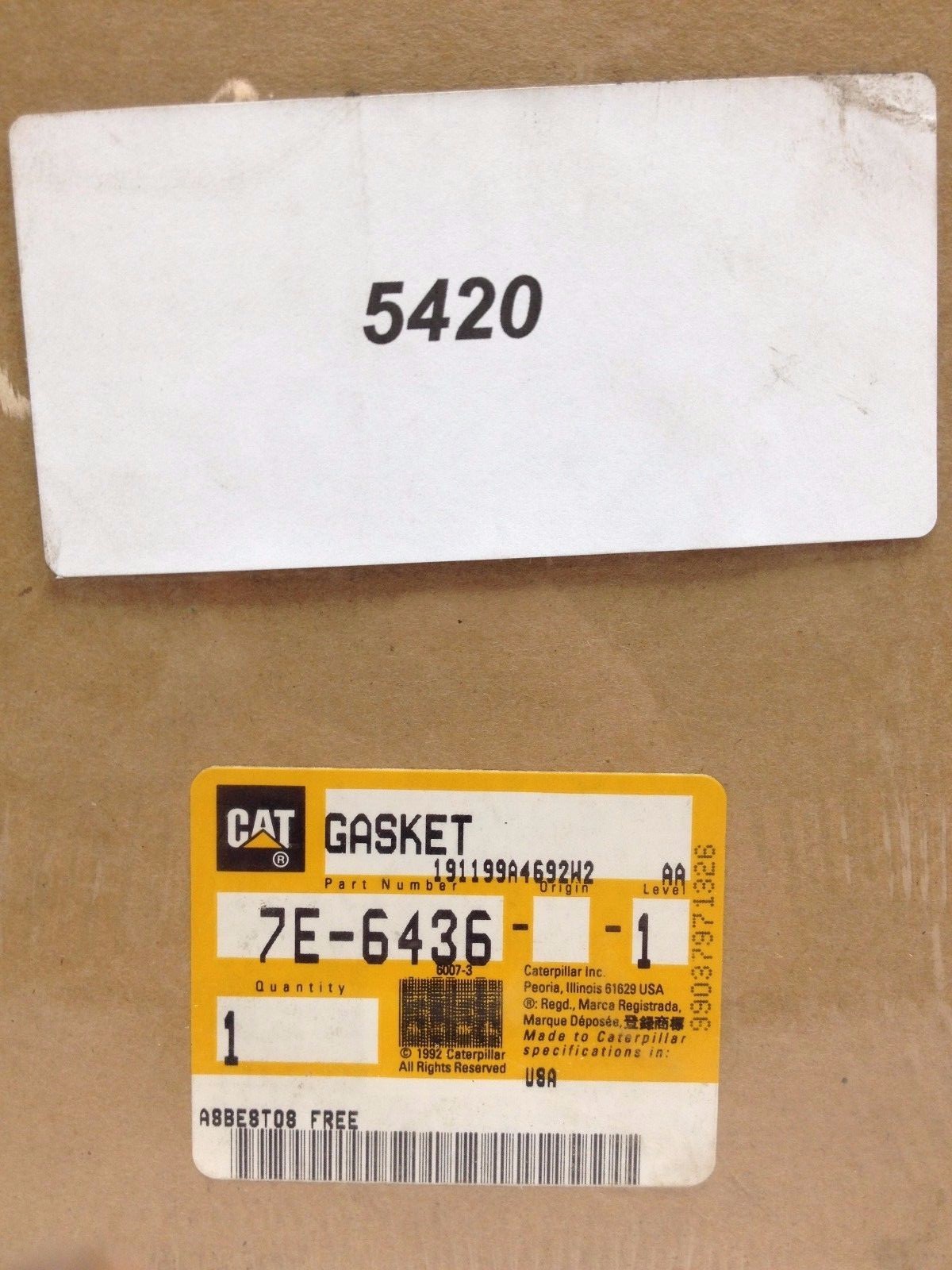 CAT Gasket New 7E-6436 GENUINE CATERPILLAR #5420 / 5414 | eBay