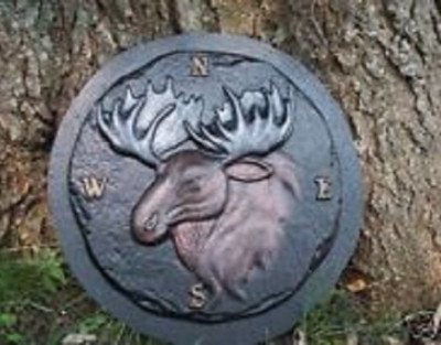 Moose stepping stone mold 10" x over 1" thick plaster concrete cement ...