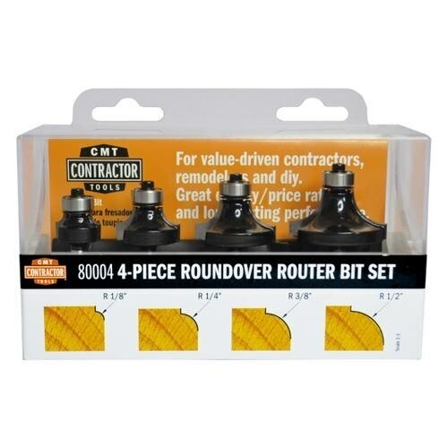 CMT 80004 4Piece Roundover Router Bit Set 1/4" Shank for sale online | eBay