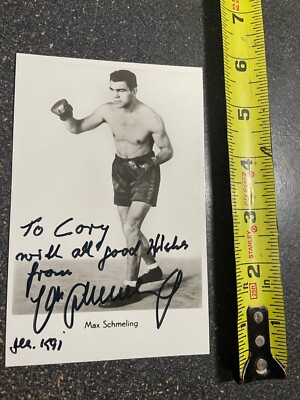 Max Schmeling BOXING Autograph Photo Card Signed FROM THE CORY B ...