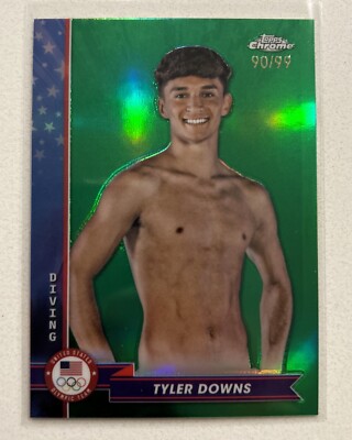 2024 Topps Chrome Olympic Tyler Downs RC #/99 Green Refractor 27 USA ...
