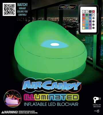 LED Illuminated Inflatable City Chair Changes Color with Remote! Air ...