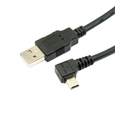 Mini USB B Type 5pin Male Right Angled 90D to USB 2.0 Male Data Cable ...