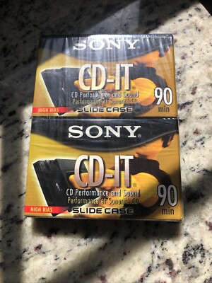 Sony CD-IT High Bias 90 min Slide Case Cassette Double Pack New sealed ...