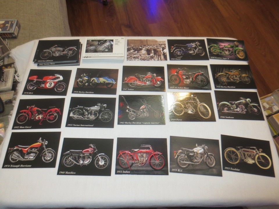 1993 INLINE MOTORCYCLE Complete Antique Motorcycles Card Set 56 Cards ...