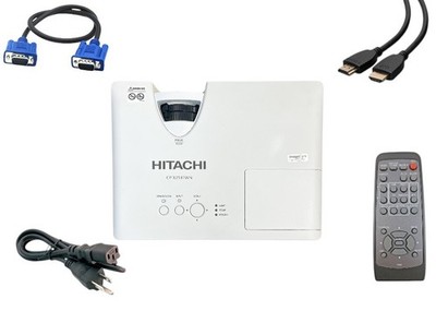 HITACHI CP-X2541WN LCD Projector BUNDLE Remote HDMI VGA Cables Under 3K ...