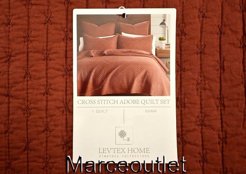 Levtex Home Cross Stitch Adobe KING Quilt & Shams Set | eBay