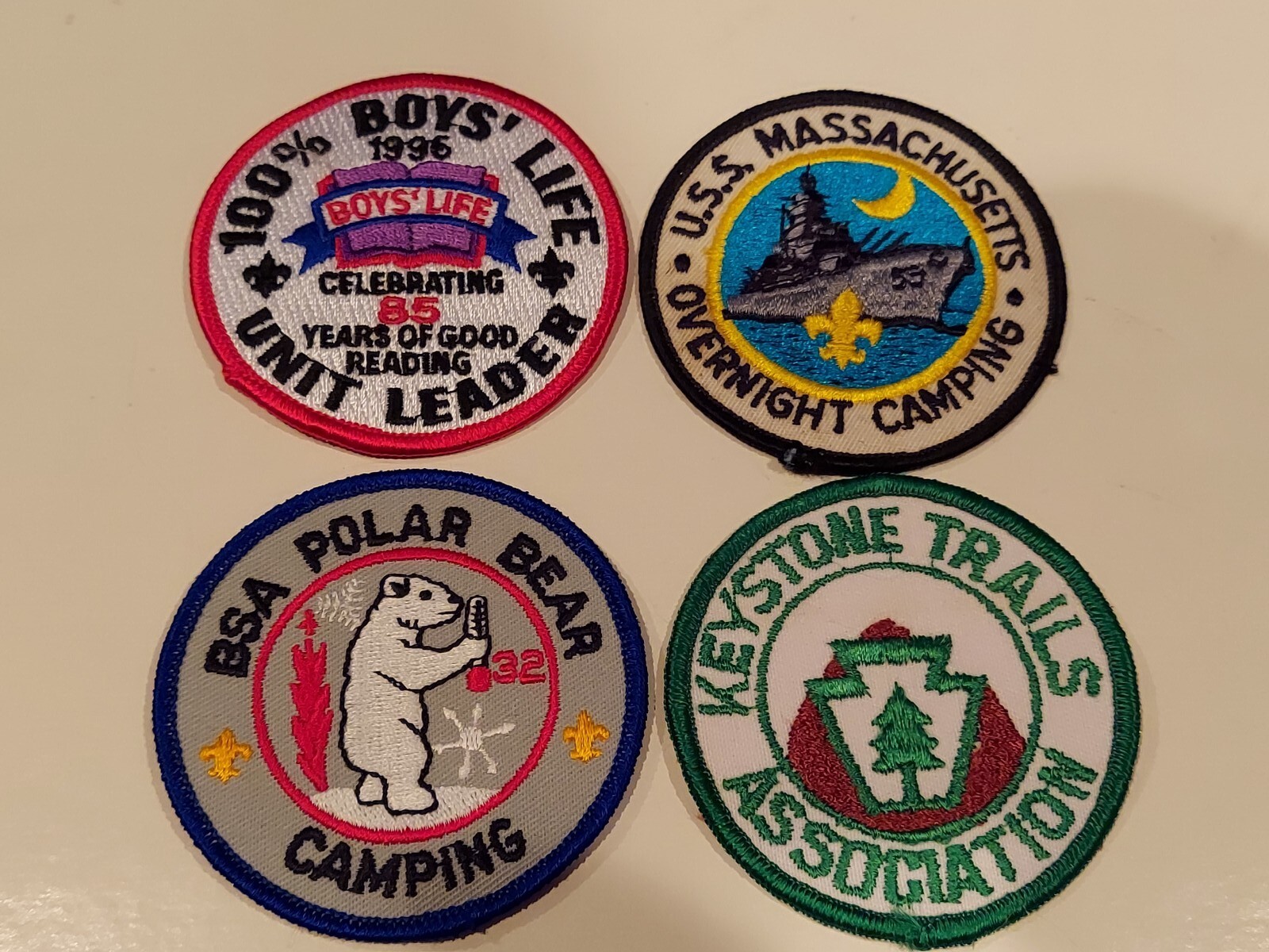 Vintage Rare Boy Scout Patch Lot Polar Bear, USS Mass, Keystone Trails ...