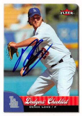 Derek Lowe autographed Baseball Card (Los Angeles Dodgers) 2007 Fleer ...