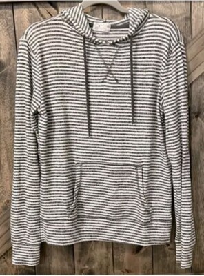 Poof Apparel Womens Small Hooded Long Sleeve Soft Knit Sweater Gray ...