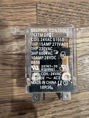 Deltrol Controls Relay 267TM DPDT 24 VAC Coil S155D 23767-70 67K6501 | eBay