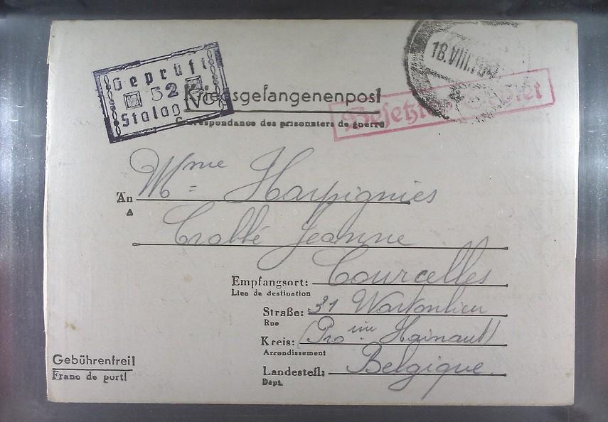 Camp Stalag IVC Wistritz 1941 POW Prisoner Belgium Kriegsgefangenenpost ...